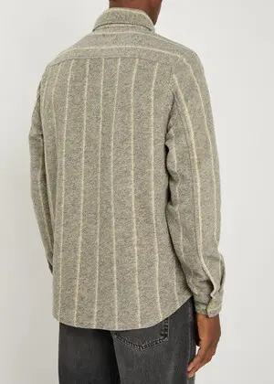 LES DEUX Lennon Striped Bouclé Overshirt