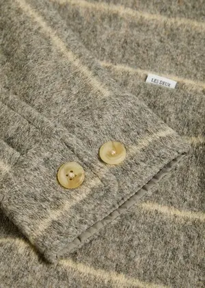 LES DEUX Lennon Striped Bouclé Overshirt
