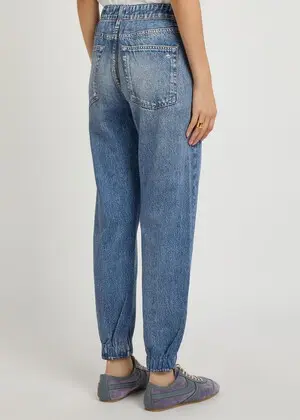 Rag & Bone Miramar Jeans-print Terry Trousers - Blue