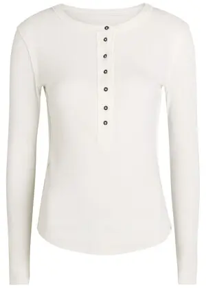Free People Jamie Henley Ribbed Stretch-cotton Top