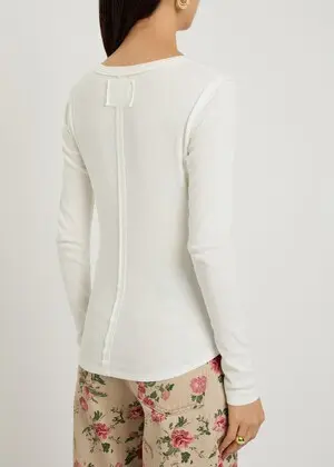 Free People Jamie Henley Ribbed Stretch-cotton Top