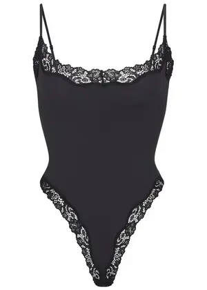 SKIMS Fits Everybody Lace Cami Bodysuit - Black