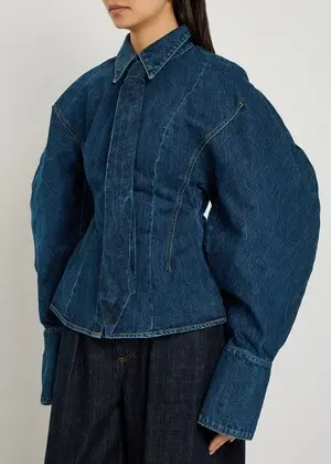 A.W.A.K.E. Mode Puff-sleeve Denim Shirt