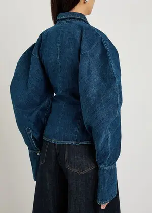 A.W.A.K.E. Mode Puff-sleeve Denim Shirt
