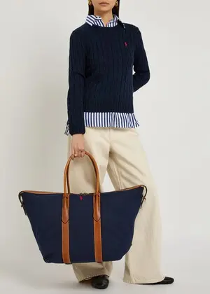Polo Ralph Lauren Logo-embroidered Canvas Tote Bag - Navy