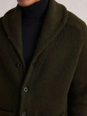 REISS Cannon Shawl-collar Wool Cardigan