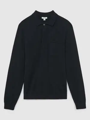 REISS Clinton Cotton Concealed-placket Polo Shirt