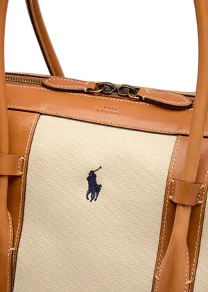 Polo Ralph Lauren Logo-embroidered Canvas Tote Bag - Natural