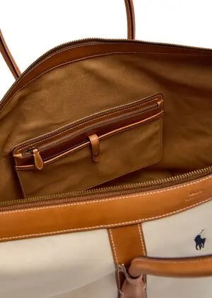 Polo Ralph Lauren Logo-embroidered Canvas Tote Bag - Natural