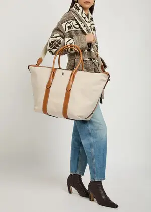 Polo Ralph Lauren Logo-embroidered Canvas Tote Bag - Natural