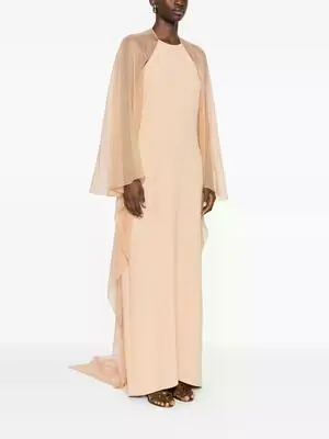 Alberta Ferretti Halterneck Overlay Dress
