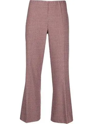 PAROSH Houndstooth Flared Trousers