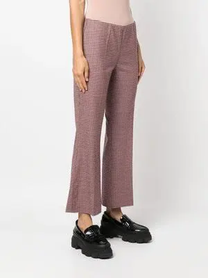 PAROSH Houndstooth Flared Trousers