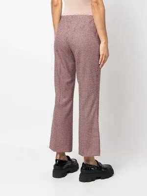 PAROSH Houndstooth Flared Trousers
