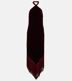 Burgundy Velvet Maxi Dress