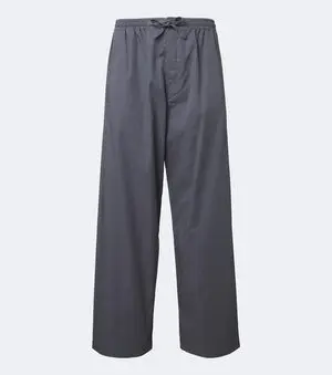 LEMAIRE Cotton Twill Wide-leg Pants - Blue