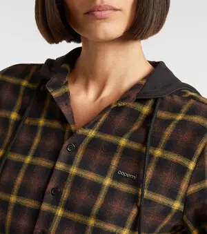 Coperni Checked Cotton Hooded Shirt