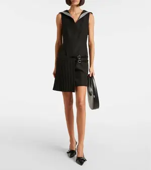 Coperni Belted Pleated Mini Dress