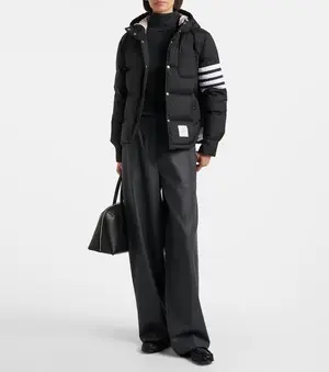 Thom Browne 4-bar Hooded Quilted Down Jacket