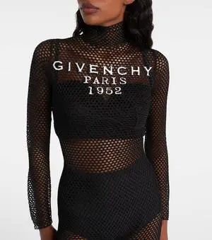 Givenchy Mesh Turtleneck Bodysuit