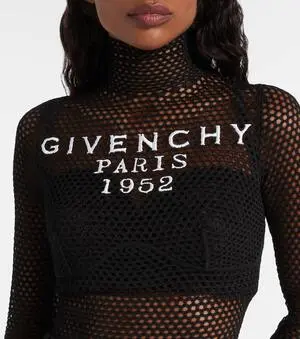 Givenchy Mesh Turtleneck Bodysuit