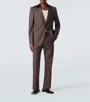 WALES BONNER Alto Pinstripe Wool-blend Blazer