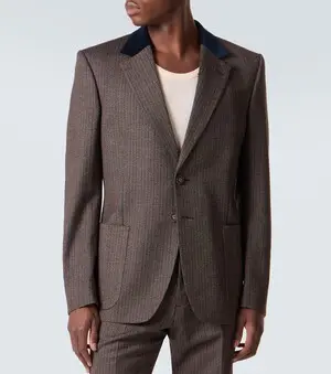 WALES BONNER Alto Pinstripe Wool-blend Blazer