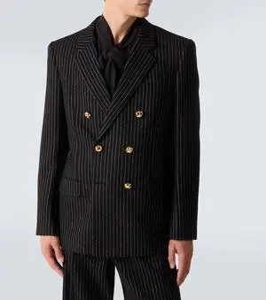Valentino Garavani Chalk Stripe Wool And Silk Blazer