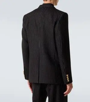 Valentino Garavani Chalk Stripe Wool And Silk Blazer