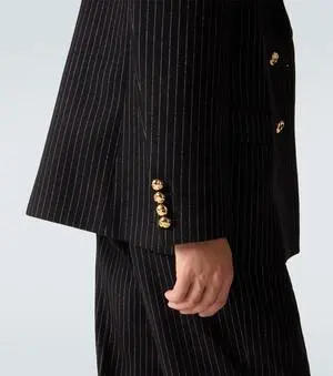 Valentino Garavani Chalk Stripe Wool And Silk Blazer