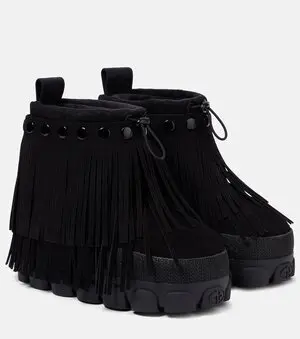 Goldbergh Fringed Suede Snow Boots - Black