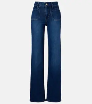 FRAME Le Slim Palazzo Long Wide-leg Jeans - Blue