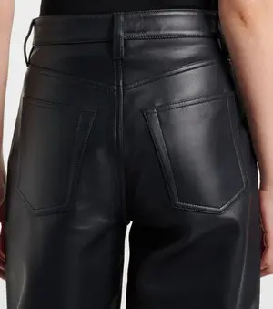 FRAME Neat Leather Straight Pants