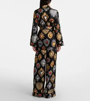 Dolce & Gabbana Devotion Belted Silk Twill Blouse