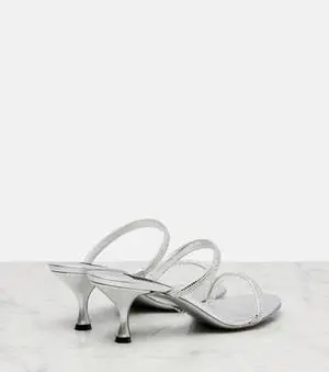 Dolce & Gabbana 60 Crystal-embellished Satin Mules