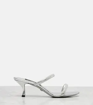 Dolce & Gabbana 60 Crystal-embellished Satin Mules