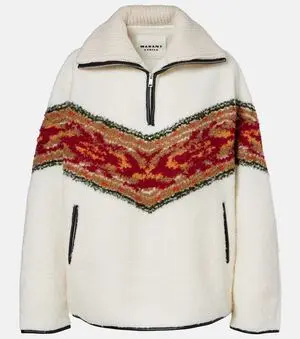 MARANT ETOILE Marner Fleece Zip-up Sweater - White