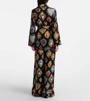 Dolce & Gabbana Devotion Silk Twill Palazzo Pants