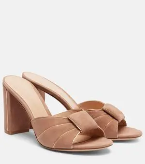 GIANVITO ROSSI Suede Mules - Pink