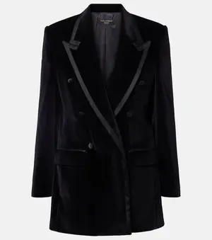 Dolce & Gabbana Cotton-blend Velvet Tuxedo Jacket - Black