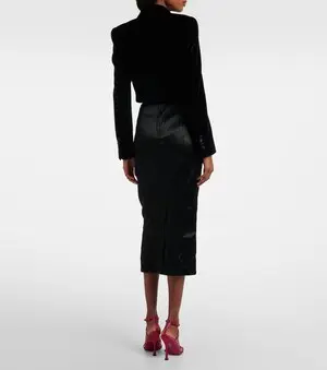 Dolce & Gabbana Cropped Cotton-blend Velvet Blazer