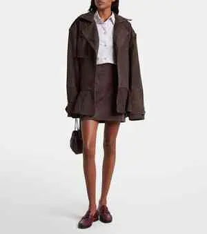 ROTATE BY BIRGER CHRISTENSEN Oversized Suede Biker Jacket