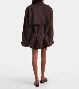 ROTATE BY BIRGER CHRISTENSEN Oversized Suede Biker Jacket