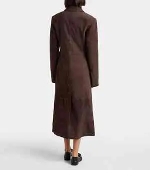 ROTATE BY BIRGER CHRISTENSEN Double-breasted Suede Coat