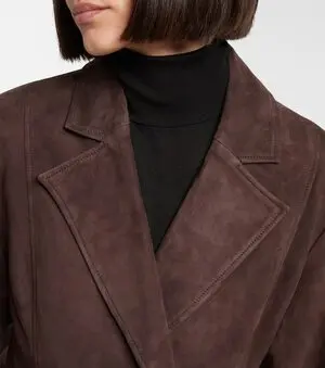 ROTATE BY BIRGER CHRISTENSEN Double-breasted Suede Coat