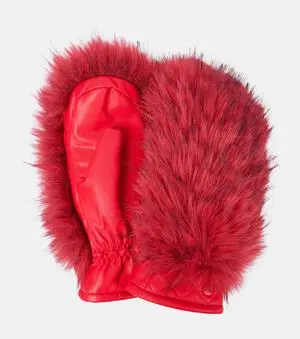 Goldbergh Hill Leather Ski Mittens - Red