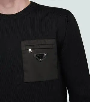 Prada Crewneck Sweater With Pocket