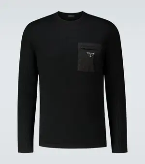 Prada Crewneck Sweater With Pocket