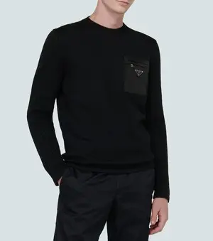 Prada Crewneck Sweater With Pocket