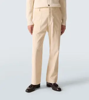 Brioni Cotton And Wool Corduroy Straight Pants
